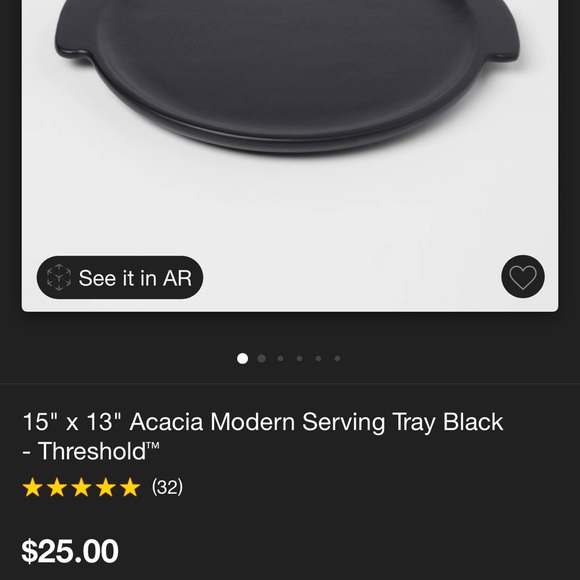 Threshold | Other | New Threshold Black Round Wood Tray | Poshmark